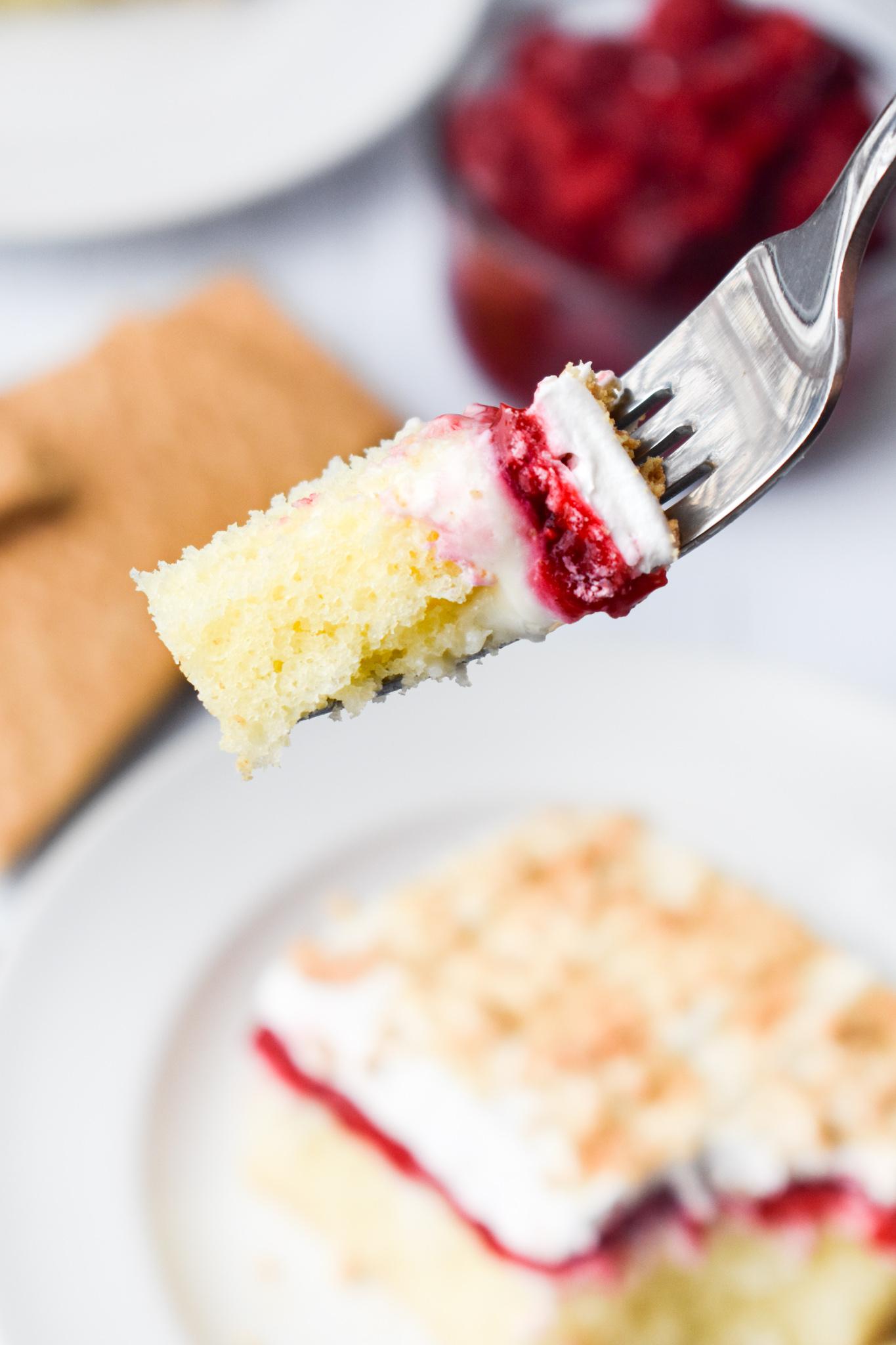 Berry Cheesecake Poke Cake • Dance Around the Kitchen