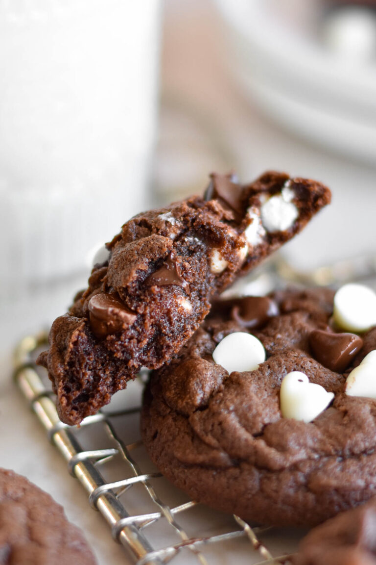 The BEST! Chocolate Cookies with White Chocolate Chips